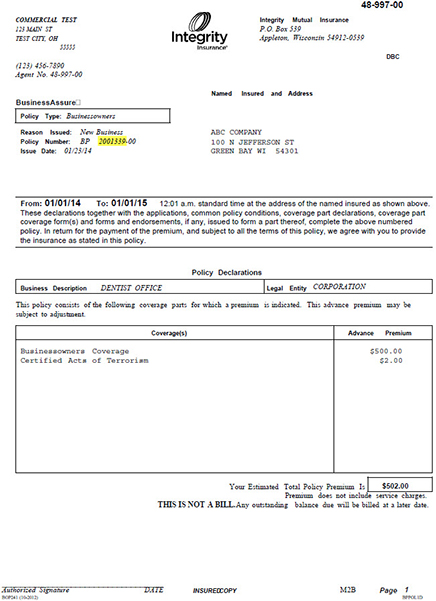 One Time Payment | Integrity Insurance